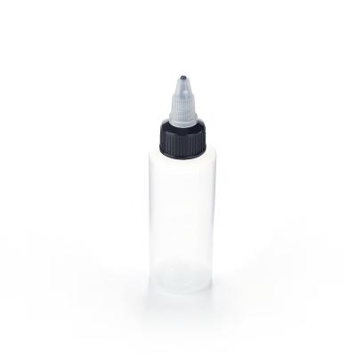 China 8oz White Flat Twist Cap Bottle PE Plastic Squeeze Sauce Bottle for sale