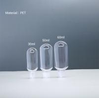China Refillable Clear 50ML PETG Heart Shaped Travel Bottle With Hook Alcohol Spray Cap for sale