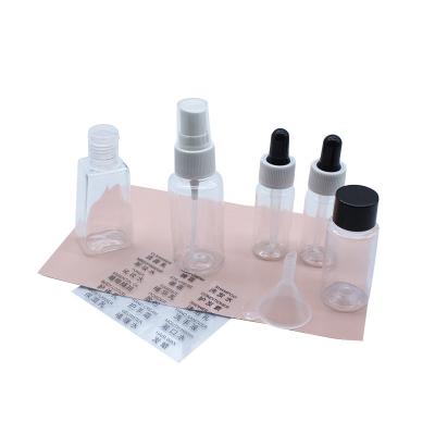 China Simple Style Transparent Split Refillable Travel Spray Bottle Set 30ml~60ml for sale