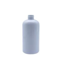 China White 300ml PET Plastic Lotion Bottles With Spray Pump Round Boston Bottle for sale