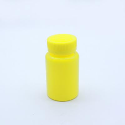China 150ml PET Plastic Customized Yellow Vitamin Pill Bottle With Child Resistant Cap for sale