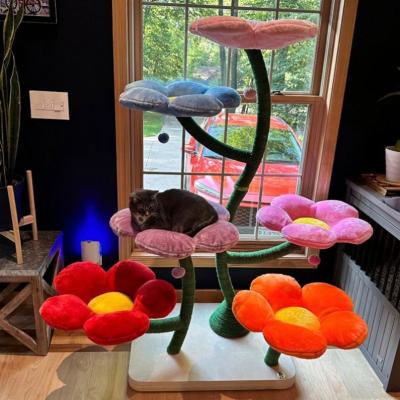 China High Quality Luxury Customised Eco-Friendly Cat Tree House Decoration Modern Sustainable Cat Scratcher Colorful Carton Halloween for sale