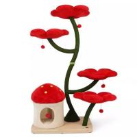 China OEM Modern Luxury Wooden Halloween Eco-Friendly Flower Shape Customizable Cat Tree Accessories for sale