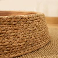 China Modern Hand-woven Collapsible Cat Nest Pet Bed with Rushes & Cotton Fill for Cats Dogs & Small Pets for sale