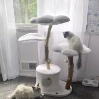 China European Customized Modern Luxury Halloween Cat Tower Condo Wooden Flower Cat Tree with Eco-Friendly Materials for sale
