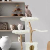 China European Customized Modern Luxury Halloween Cat Tower Condo Wooden Flower Cat Tree with Eco-Friendly Materials for sale