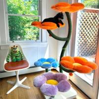 China New Design Cat Climbing Tower Condo Indoor Wooden Flower Cat Tree with Natural Sisal Scratching Post for sale