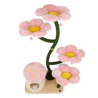 China New Design Cat Climbing Tower Condo Indoor Wooden Flower Cat Tree with Natural Sisal Scratching Post for sale