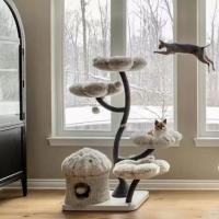 China Flower Modern Christmas Cat Tree High Quality Customised Colour Eco-friendly Carton Packaging Luxury Scratcher with Playing Toys for sale