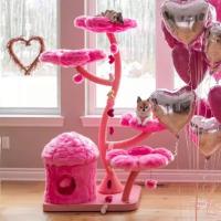 China Flower Modern Christmas Cat Tree High Quality Customised Colour Eco-friendly Carton Packaging Luxury Scratcher with Playing Toys for sale
