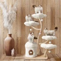 China Flower Modern Christmas Cat Tree High Quality Customised Colour Eco-friendly Carton Packaging Luxury Scratcher with Playing Toys for sale