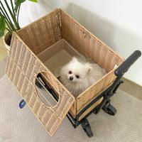 China Luxury Polyester Print Knitting Zipper Pet Carrier Suitcase Mat Handle Airline Approved Wheeled Stroller Trolley 10kg Capacity for sale