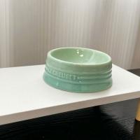 China 5 Inch Durable Eco-Friendly Ceramic Dog Bowl Anti-Knockover Flat Mouth Slow-Bowls for Small Pets Cats & Dogs for sale