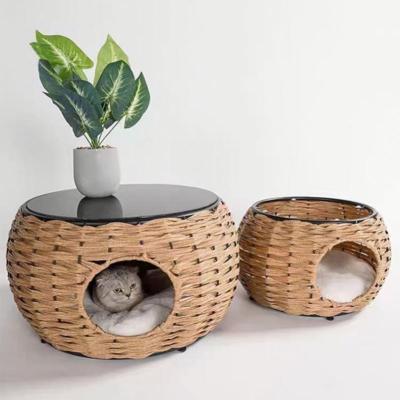 China High Quality Modern Cat House Glass Roof PE Waterproof Easy Clean Design for Living Room Outdoor Use All Seasons Pet Furniture for sale