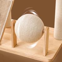 China Solid Wood Modern Cat Tree with Natural Sisal Scratching Post 2 Levels Adjustable Carton Packed for sale