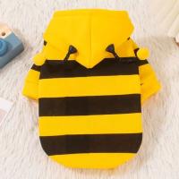 China New Fashion Classic Design All Seasons Stripes Cute Little Hoodie Dog Cat Two Feet Teddy Polyester Machine Washable Pet Clothes for sale