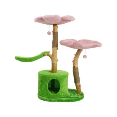 China Manufacturer Wholesale Luxury Solid Wood Eco-Friendly Colorful Flowers Stable Modern Customizable Multi-Occasion Cat Carton for sale