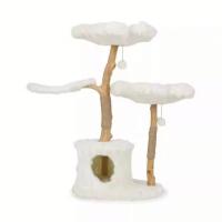 China Modern Luxury Halloween Cat Tree Tower Eco-Friendly Cozy Plush Wood Floral Design Large Space Hot Pet Furniture Convenient for sale