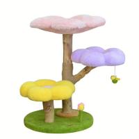 China New Design Multi-layer Wood Cat Tree Tower Cat Scratching Durable Eco-Friendly Large Space Luxury Plush High Quality Carton for sale