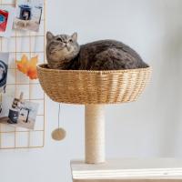 China Rattan Modern Cat Tree with Nest Kennel and Scratching Post Four Seasons Universal Carton Packed Halloween/Christmas Decor for sale