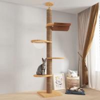 China New Luxury Halloween Ceiling Cat Climbing Frame Wood Sisal Fabric Eco-Friendly Jump Platform Cat Tree Apartment Furniture Custom for sale