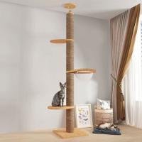China New Luxury Halloween Ceiling Cat Climbing Frame Wood Sisal Fabric Eco-Friendly Jump Platform Cat Tree Apartment Furniture Custom for sale