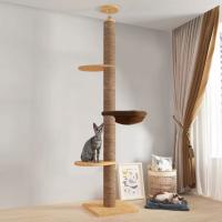 China New Luxury Halloween Ceiling Cat Climbing Frame Wood Sisal Fabric Eco-Friendly Jump Platform Cat Tree Apartment Furniture Custom for sale