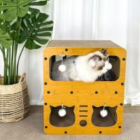 China Wholesale Classic Modern Cat Interactive Scratcher Nest Playful Corrugated Paper Carton Packaged Cat Scratch Board Cat Toy for sale