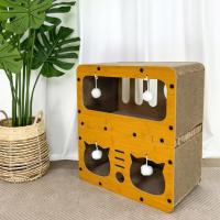 China Wholesale Classic Modern Cat Interactive Scratcher Nest Playful Corrugated Paper Carton Packaged Cat Scratch Board Cat Toy for sale