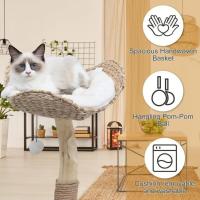 China Modern Luxury Halloween Cat Tower Condo Eco-Friendly Wood Rattan Scratching Post Jumping Platforms Indoor Cat Furniture Carton for sale