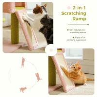 China Multi-Level Eco-friendly Wood Linen Cat Tower Modern Indoor Luxury Cat Condo Sisal Scratching Posts Small Medium Cats High for sale