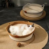 China Handmade High Quality Eco-Friendly All-Season Cat Bed Removable Washable Warm Pad Winter Rattan Woven Pet Nest Scratch Board for sale