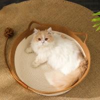 China Handmade High Quality Eco-Friendly All-Season Cat Bed Removable Washable Warm Pad Winter Rattan Woven Pet Nest Scratch Board for sale