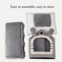 China Modern Square Corduroy Fashion Dog Cat Bed Tent Removable Washable Waterproof Indoor Use Cotton Filled Carton Packed for sale