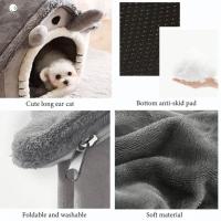 China Modern Square Corduroy Fashion Dog Cat Bed Tent Removable Washable Waterproof Indoor Use Cotton Filled Carton Packed for sale