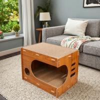 China Spacious Large Solid Wood Eco-Friendly Cat Nest Simple Double-Layer Cat Climbing Frame Grab-Resistant Wear-Resistant Pet House for sale