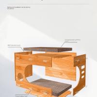 China Spacious Large Solid Wood Eco-Friendly Cat Nest Simple Double-Layer Cat Climbing Frame Grab-Resistant Wear-Resistant Pet House for sale
