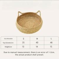 China Pure Hand-Woven Rattan Cat Nest Universal Warm Pad for Small Animals Four Seasons Removable Washable Winter Pet Supplies Solid for sale