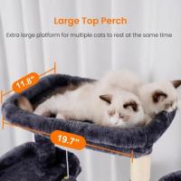 China Luxury Indoor Cat Tree with Multi-Level Wood Tower 2 Widened Plush Perches & Halloween Cat Condo Scratching Board Large Style for sale