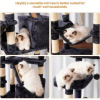 China Luxury Indoor Cat Tree with Multi-Level Wood Tower 2 Widened Plush Perches & Halloween Cat Condo Scratching Board Large Style for sale