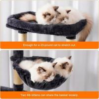China Luxury Indoor Cat Tree with Multi-Level Wood Tower 2 Widened Plush Perches & Halloween Cat Condo Scratching Board Large Style for sale