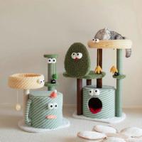 China Most Popular Sustainable Monster-Themed Christmas Cat Toy Climbing Frame and Scratching Post Cat Tree Carton Packed for sale