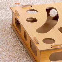 China Interactive Eco-Friendly Wood Puzzle Hole Toy Game Maze Box for Cats Self-Healing Artifact Stick Track Bell Ball Dog Friendly for sale