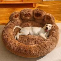 China Handmade Modern Fashion Winter Thickened Warm Nest Cat Dog Furry Sleeping Mat Pet House Dog Bed Round Foldable for sale
