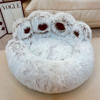 China Handmade Modern Fashion Winter Thickened Warm Nest Cat Dog Furry Sleeping Mat Pet House Dog Bed Round Foldable for sale