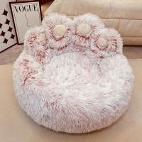 China Handmade Modern Fashion Winter Thickened Warm Nest Cat Dog Furry Sleeping Mat Pet House Dog Bed Round Foldable for sale
