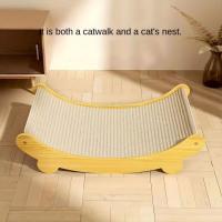 China Sisal Wood Luxury Eco-Friendly Cat Bed Cat Scratch Board Detachable Washable Comfortable Pet Hammock for Cats Toys Accessories for sale