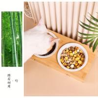 China Ceramic Cat & Dog Food Bowl Double Bowl Anti-collision Eco-Friendly Durable Slow-Bowls Waterproof Pet Feeder for sale