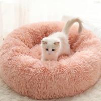 China Luxury Fashion Fluffy Dog Bed Large Plush Soft Breathable Modern Donut Style Dots Waterproof Washable Sofa Indoor Bedroom Pets for sale