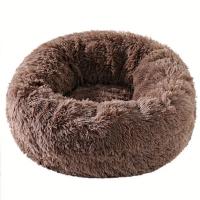 China Luxury Fashion Fluffy Dog Bed Large Plush Soft Breathable Modern Donut Style Dots Waterproof Washable Sofa Indoor Bedroom Pets for sale